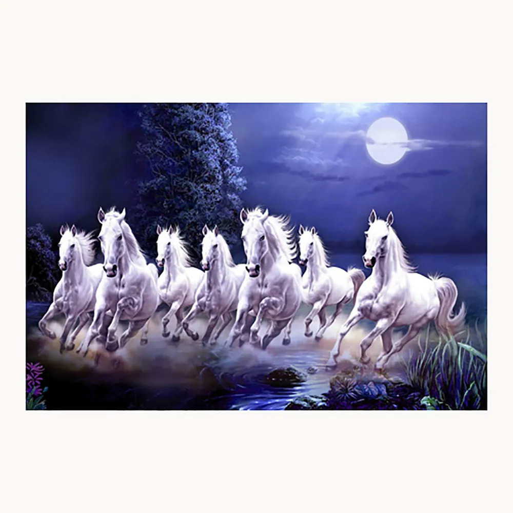 Seven Horses Blue Poster Vinyl Frame | Daraz.com.np