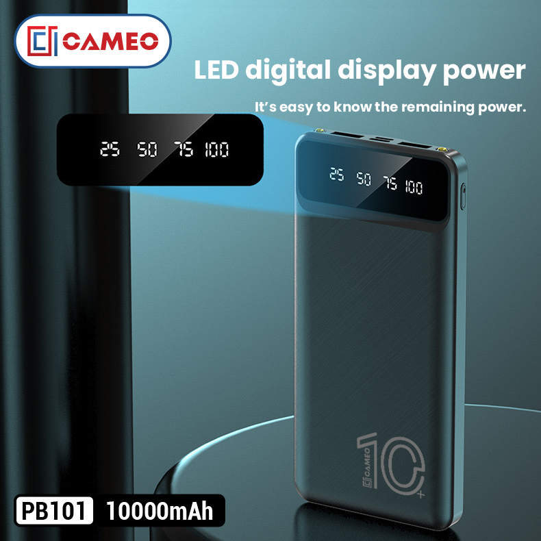 Cameo PB101 10000 mAh Slim Powerbank with LED Torch Charging Type C and ...