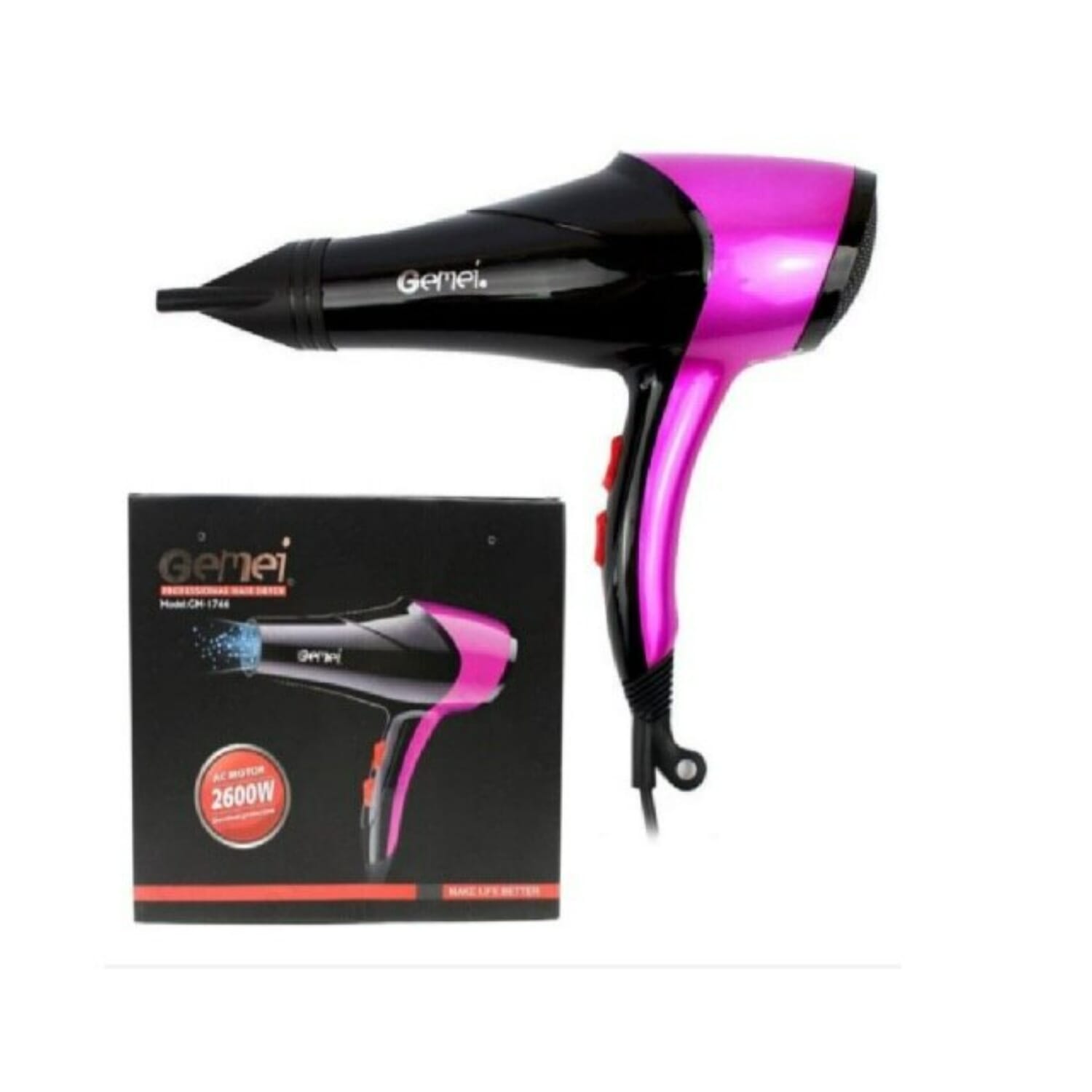 GEMEI GM-1766 Professional Hair Dryer 2600 Watt With AC Motor | Daraz.com.np