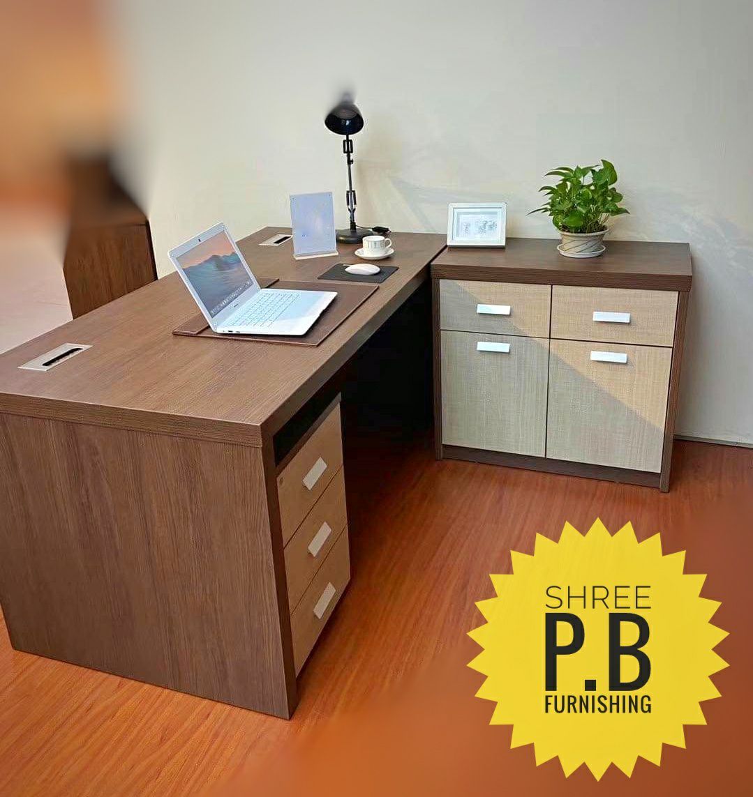 L-Shaped Simple Executive Home/Office Table 1.6m | Daraz.com.np