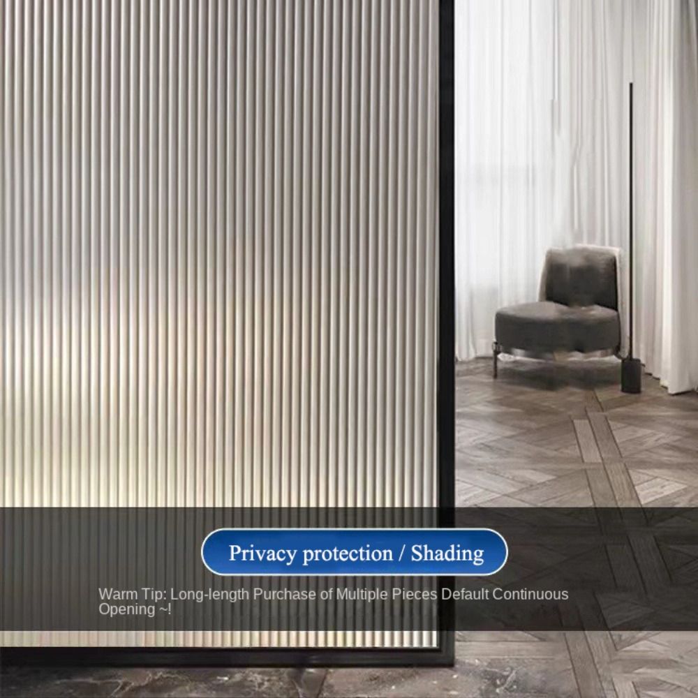 New Reeded Glass Window Privacy Film Opaque UV Protection Static ...