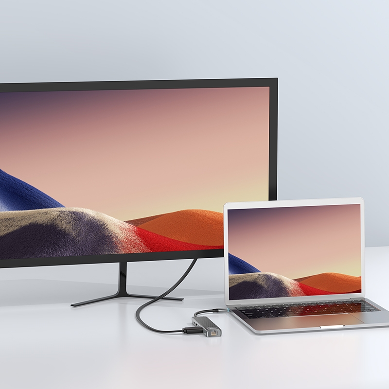 Hoco HB23 5 in 1 USB Type C Hub Multimedia Adapter with PD 60W USB C, USB 2.0, USB 3.0, HDMI and ...