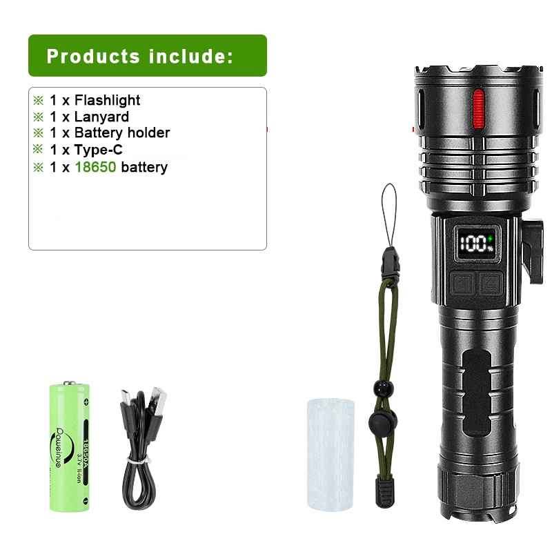 1500000 Lumens Portable Rechargeable LED Flashlight Magnetic Light With ...
