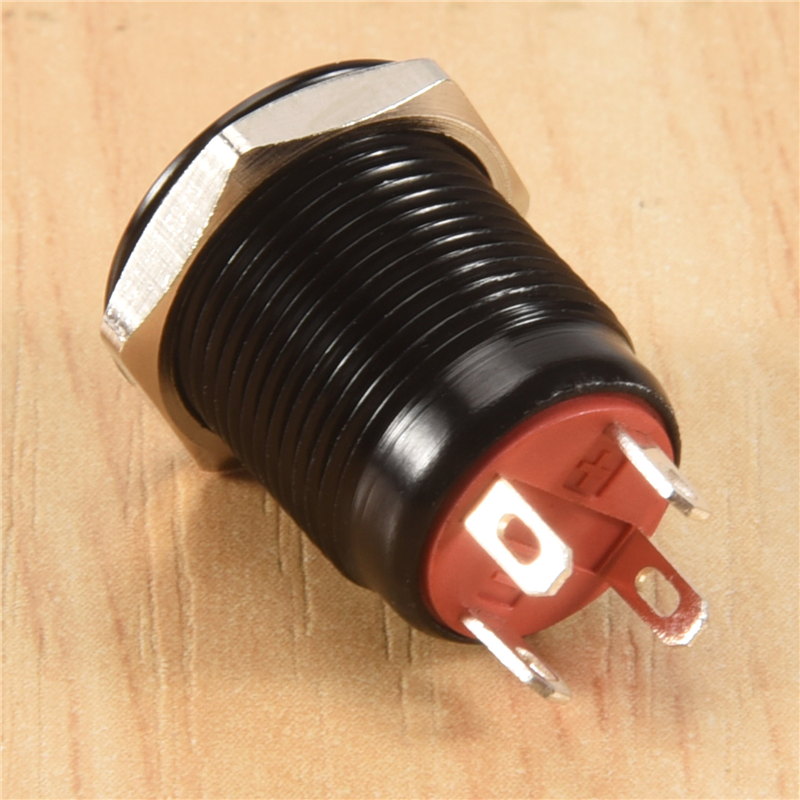 12V 2A 9.5mm LED Metal Cap Power Momentary Push Button Switch Car DIY ...