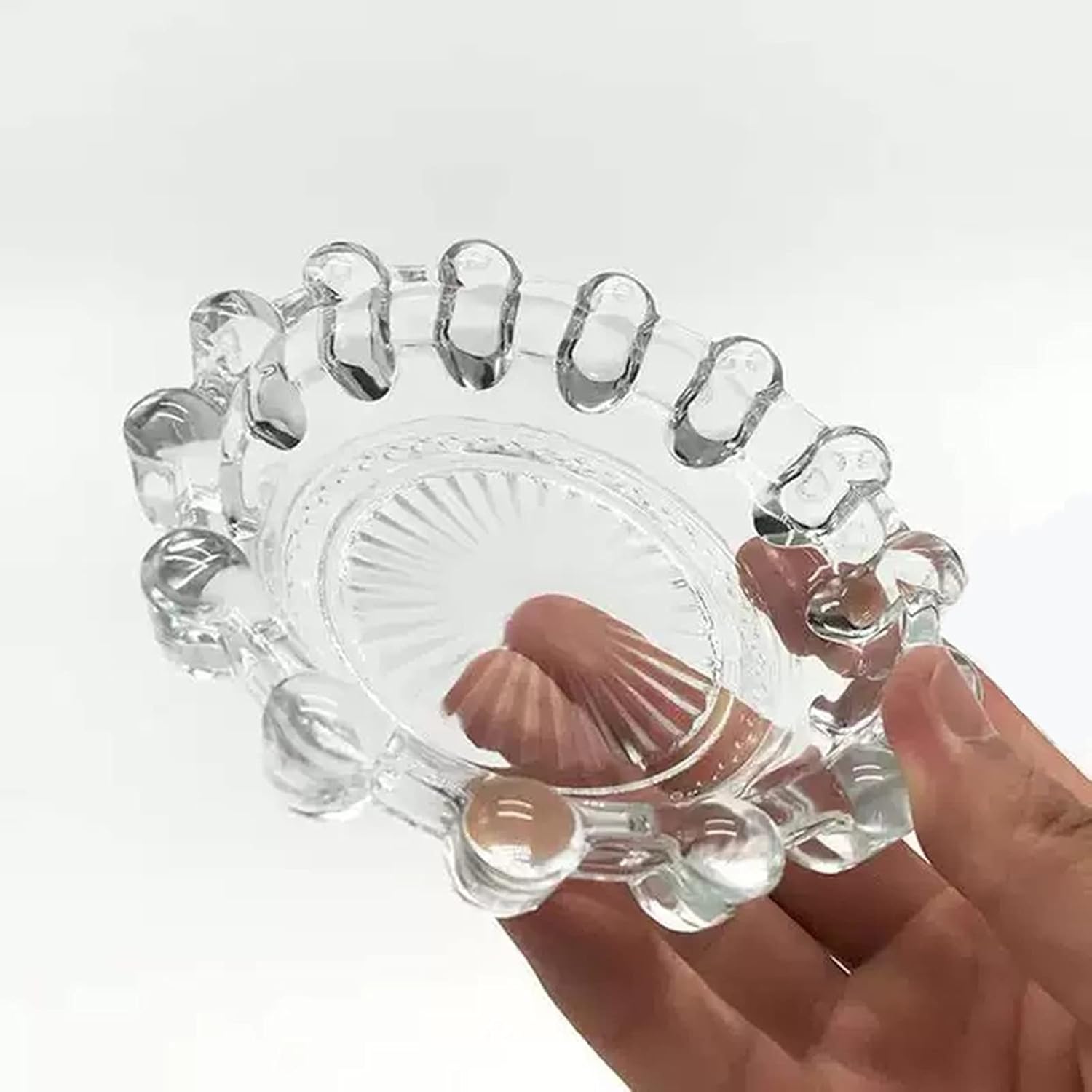 Elegant Clear Crystal Round Ashtray - Large Glass Ashtray for ...