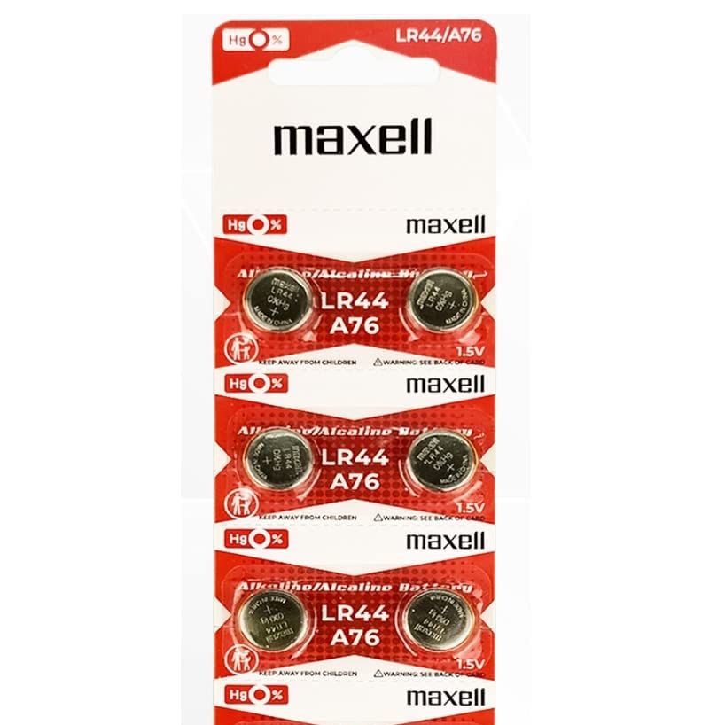 Maxell LR44 A76 1.5V Alkaline Battery for Calculator, Watch, Weighing Scale and Electronics ...