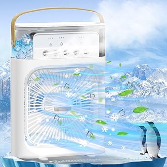 Cooler Table Fan With Ice Water Compartment Cooling with Five Atomizer ...