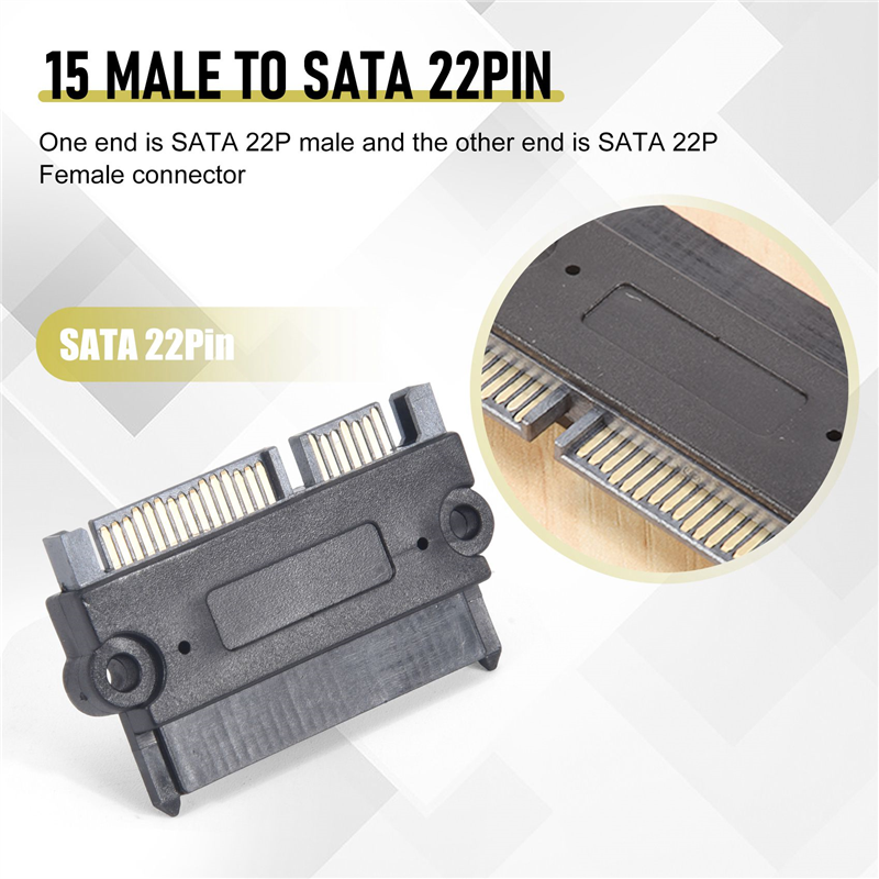 SATA 22P 7 + 15 Male to SATA 22Pin Female Convertor Adapter | Daraz.com.np