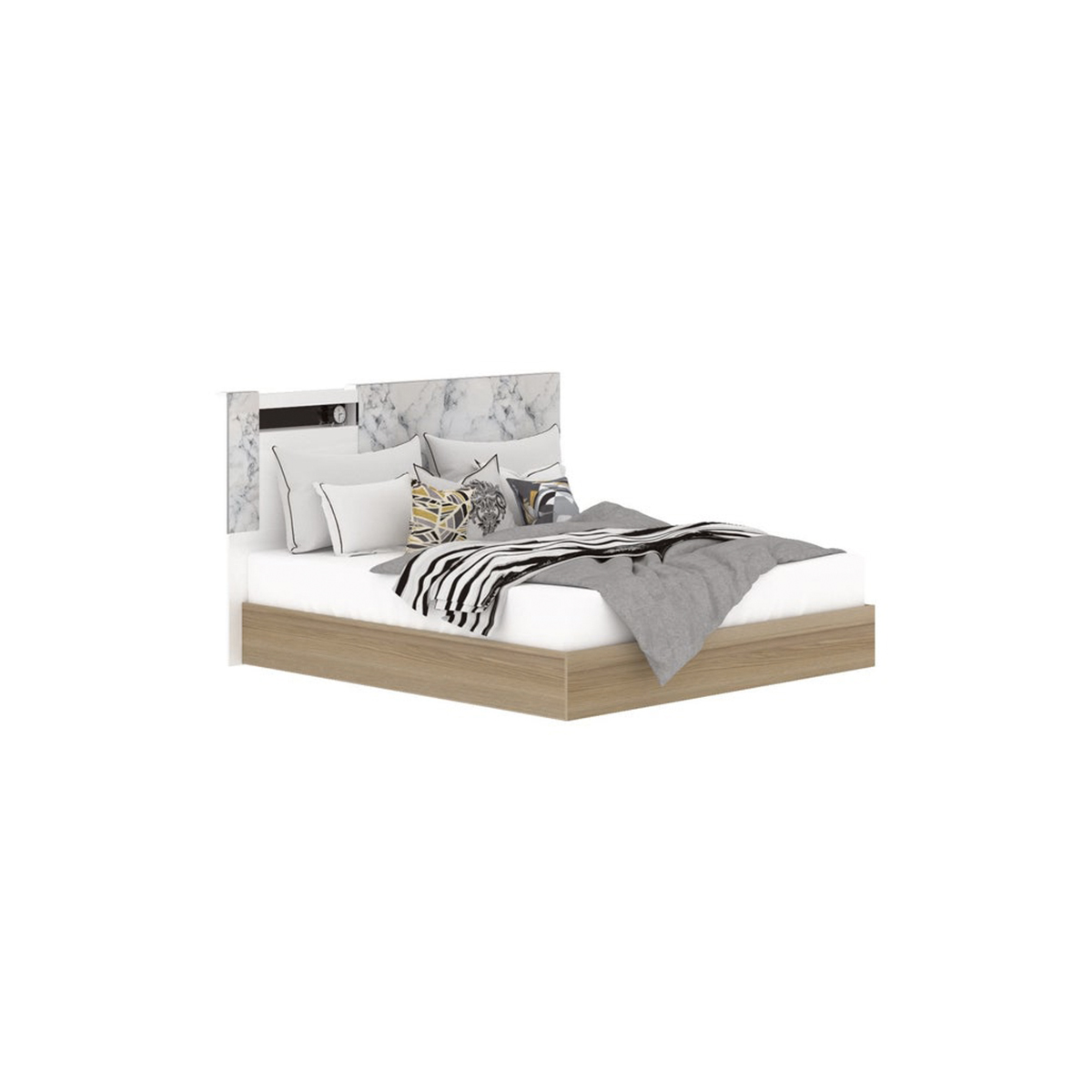 SB Furniture Marzera Bed 5ft Carrara/Lindberg Oak | Daraz.com.np