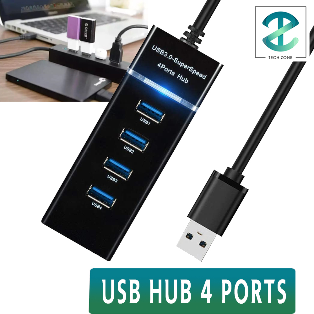 4 Port Usb Hub Adapter: Micro USB 3.0 Multiport Adapter With Led ...