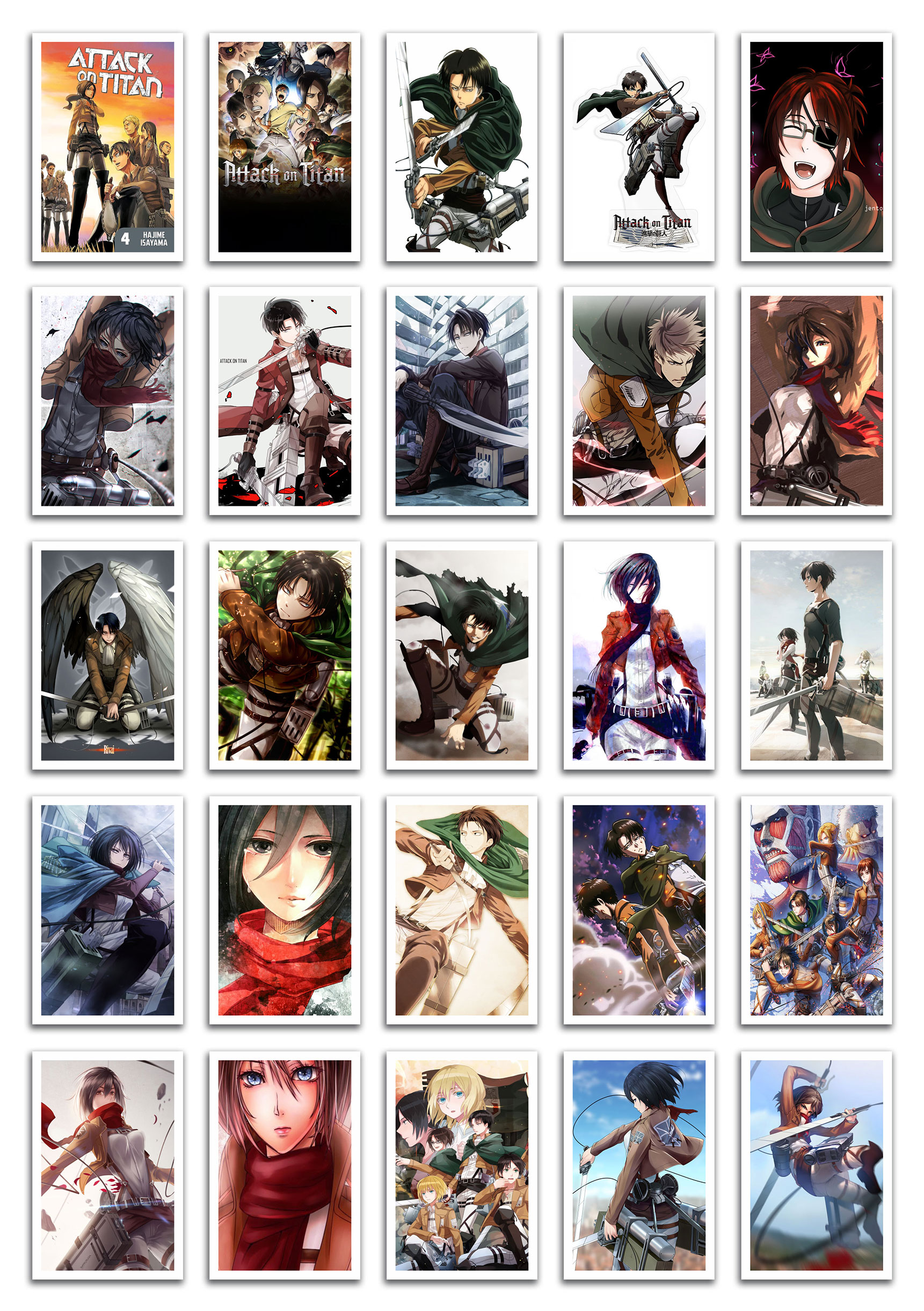 KYVOR Attack On Titan Anime Collectible Lomocard Pack of 25pcs | Daraz ...