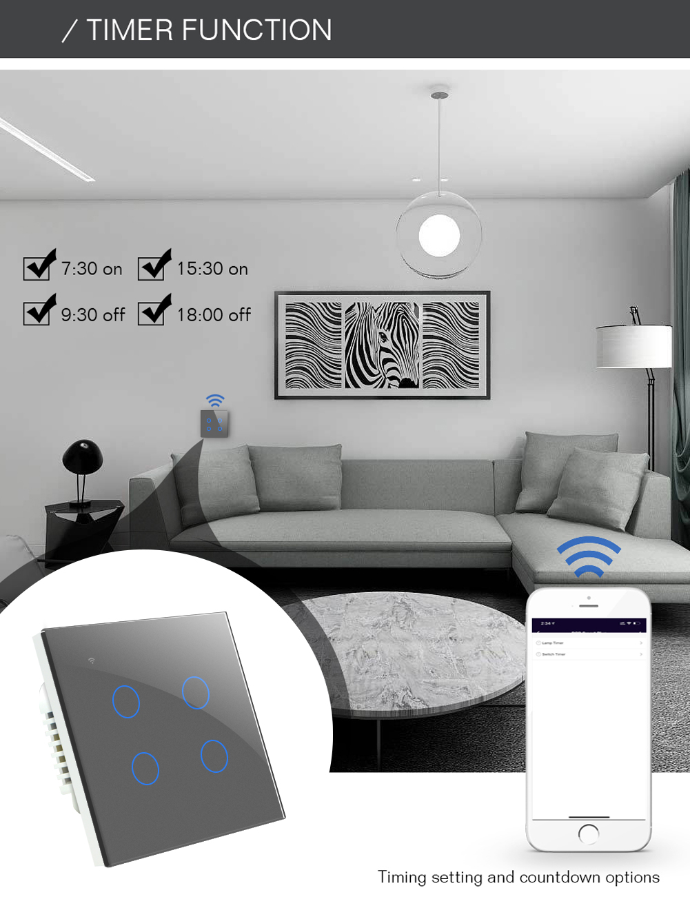 1 Gang Smart Home wifi Touch Switch 220V AC | Daraz.com.np