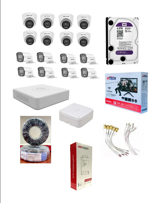 Hikvision Color Night Vision 16 Channel HD Audio ColorVU CCTV Package ...