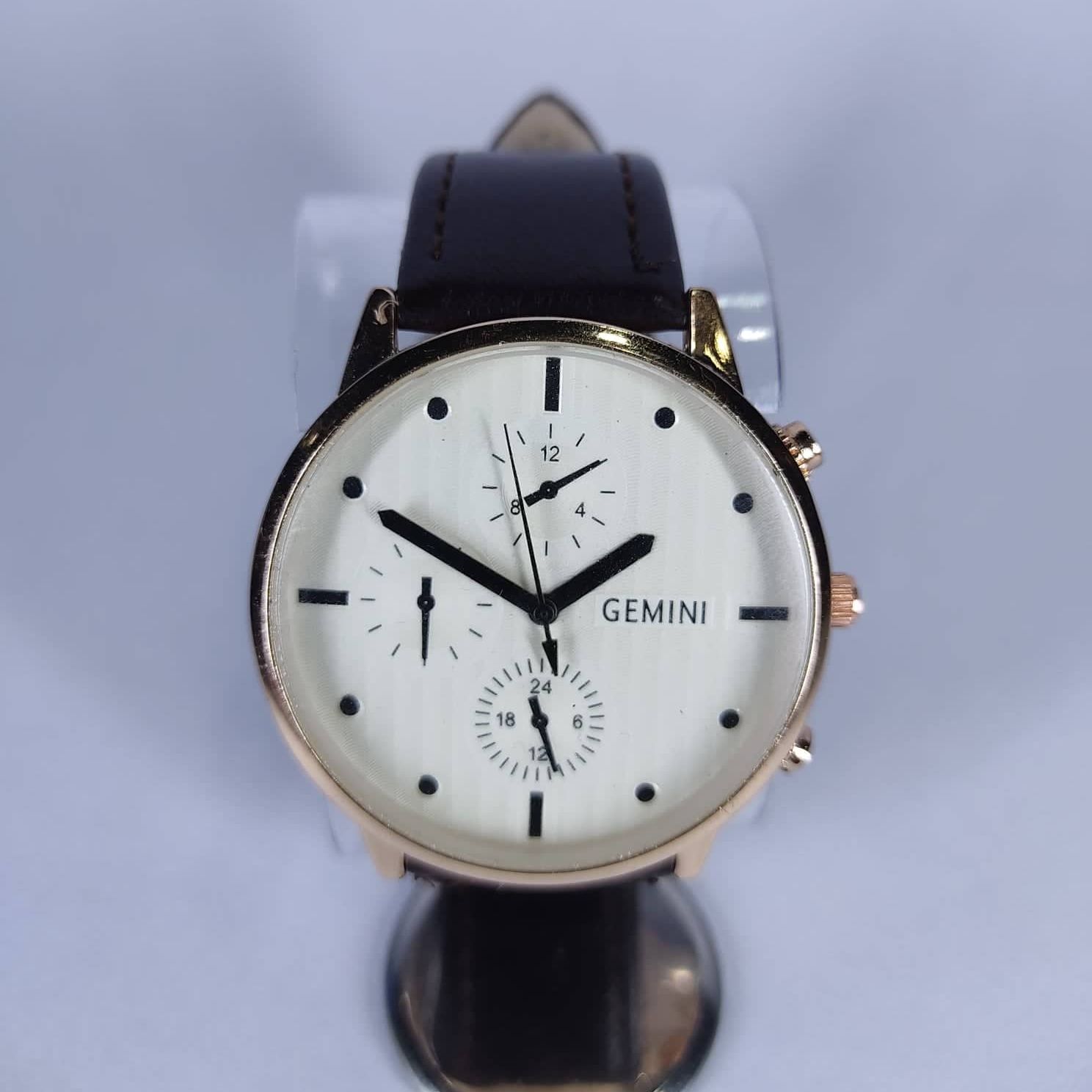 Gemini Round White Dial With Date Function Analog Watch For Men | Daraz ...