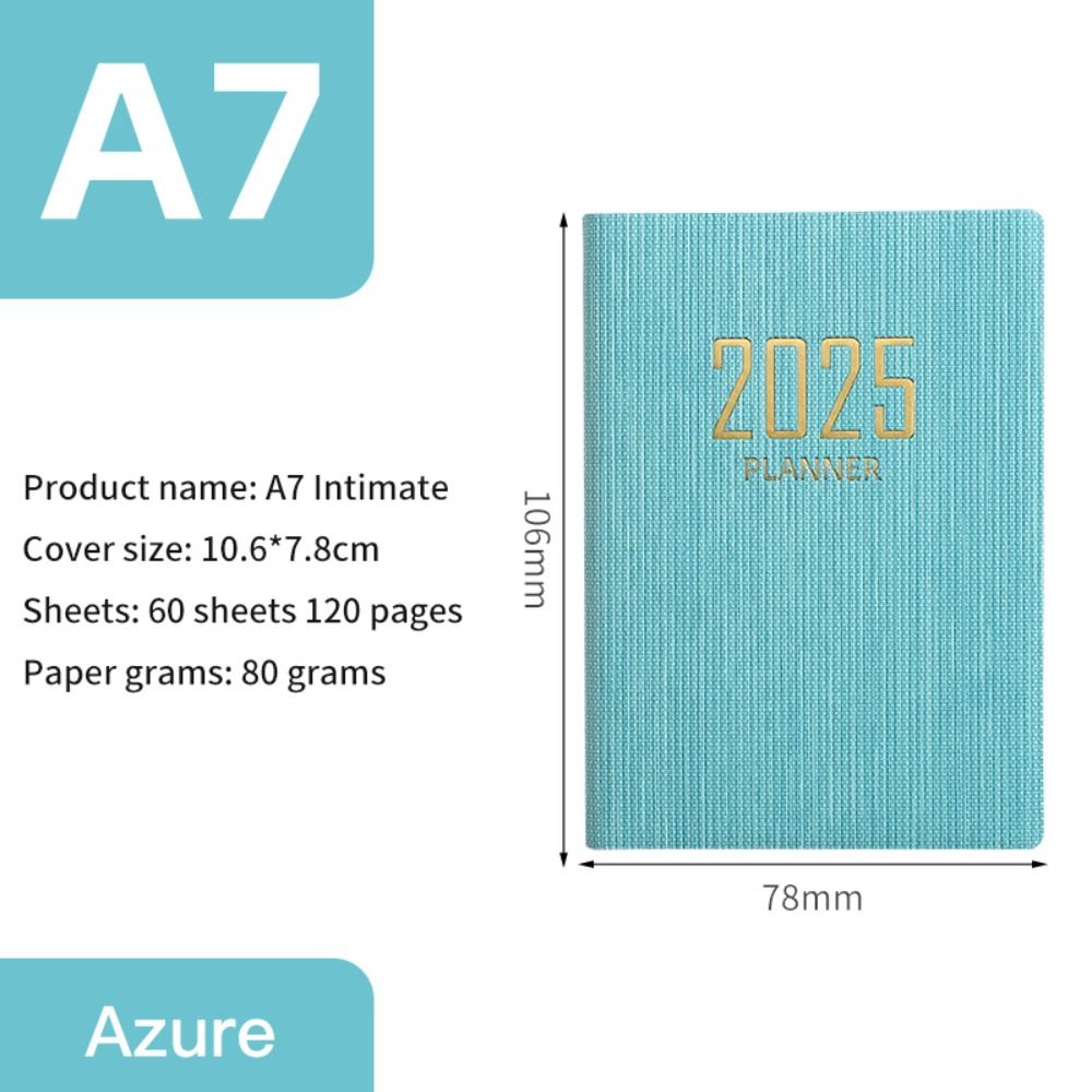 Portable A7 2025 Agenda Book Pocket with Calendar Notebooks To Do List ...