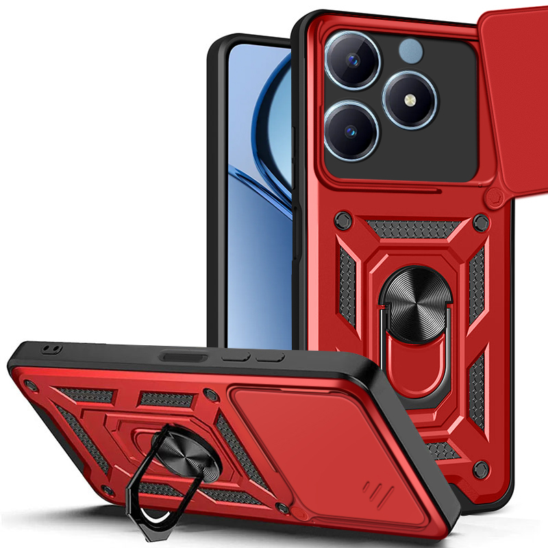 Vantime for Realme C63 / C61 4G Case Stand Slide Lens Cover Shockproof Hard Phone Back Casing ...