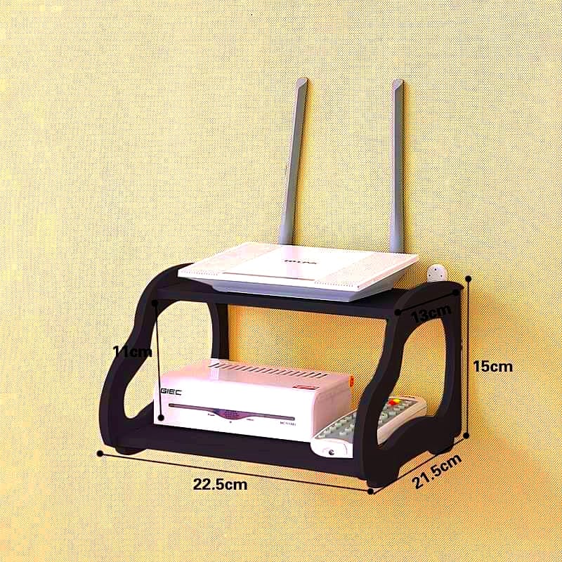 Multi Purpose Router Or Telephone Holder Wooden Stand Double Shelf in ...