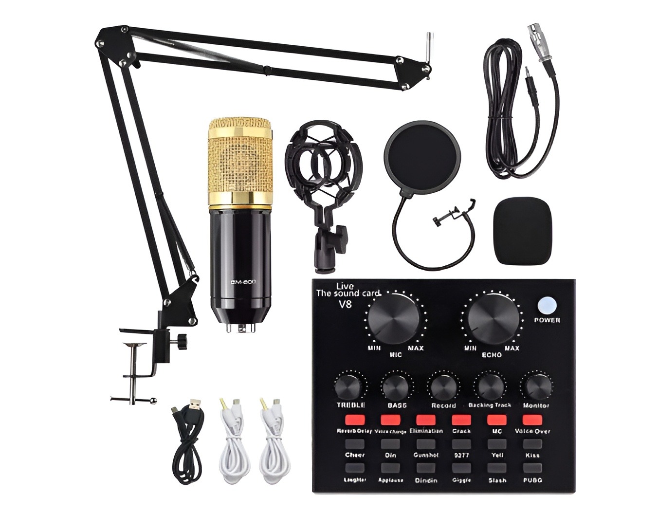 BM 800 Condenser Microphone Kit With V8 Sound Card | Daraz.com.np