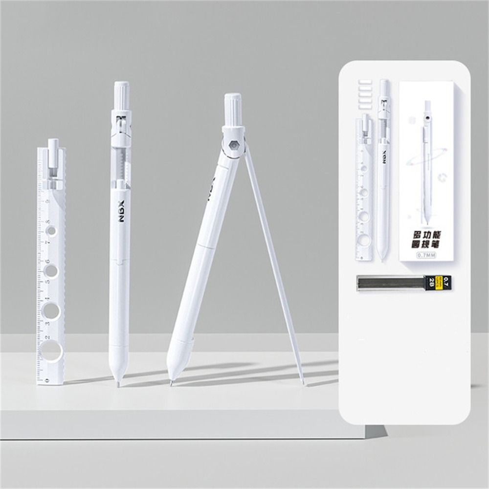 High Precision Compass Pencil Sturdy Construction Drawing Ruler Eraser ...