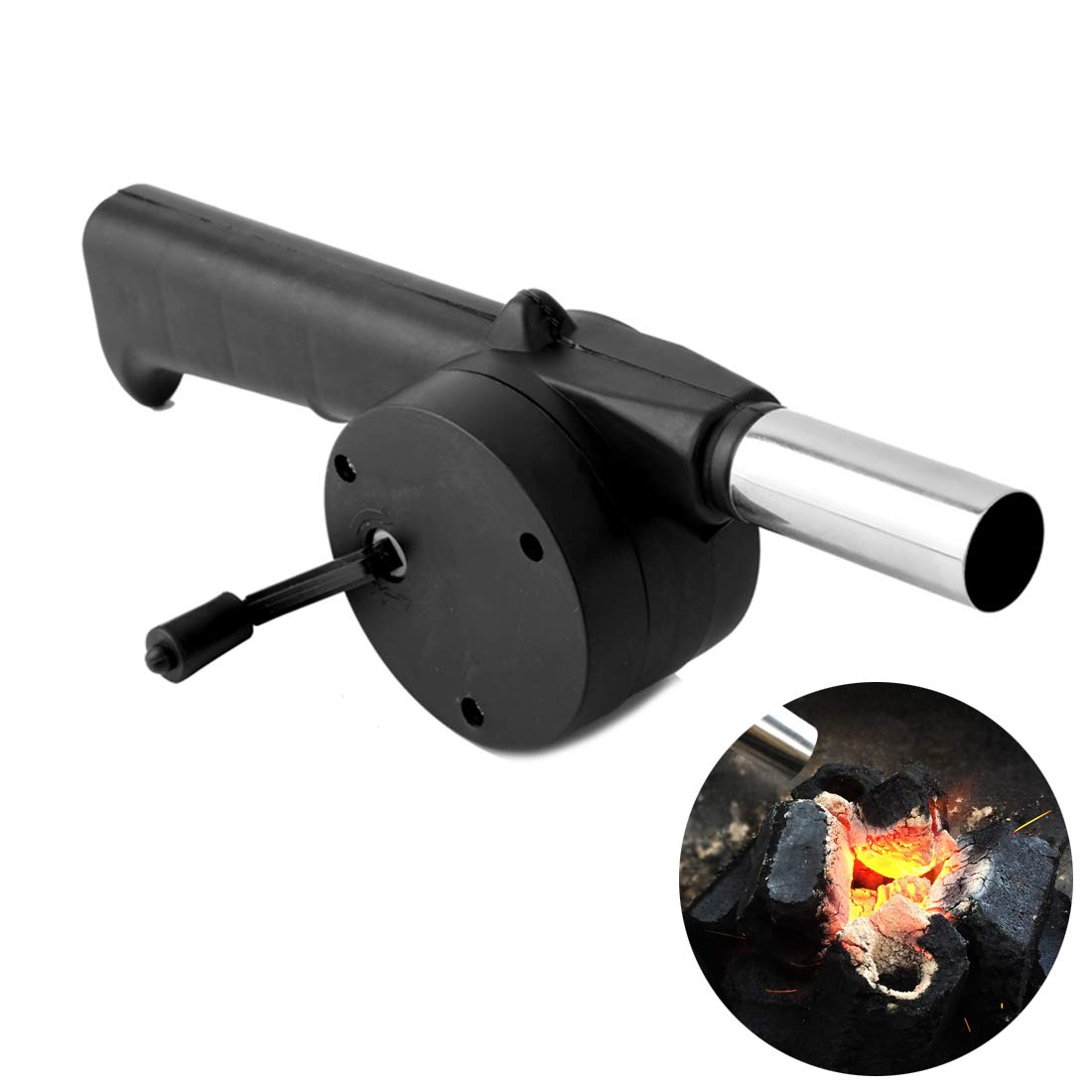 BBQ Fan Air Blower Fast Fire Starter Portable Mini Manual Hand Crank ...