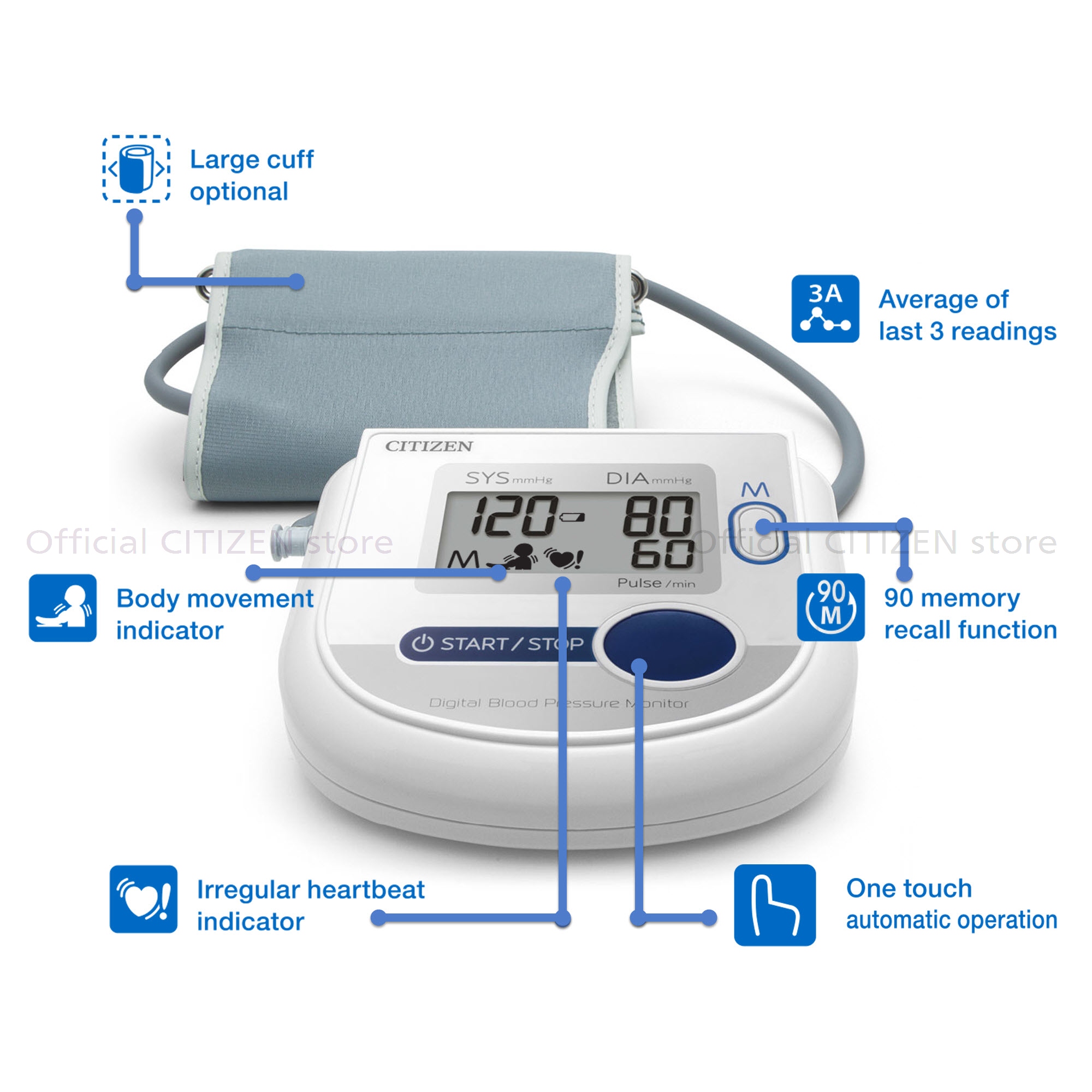 CITIZEN Digital Blood Presssure Measuring Device-CH453AC | Daraz.com.np