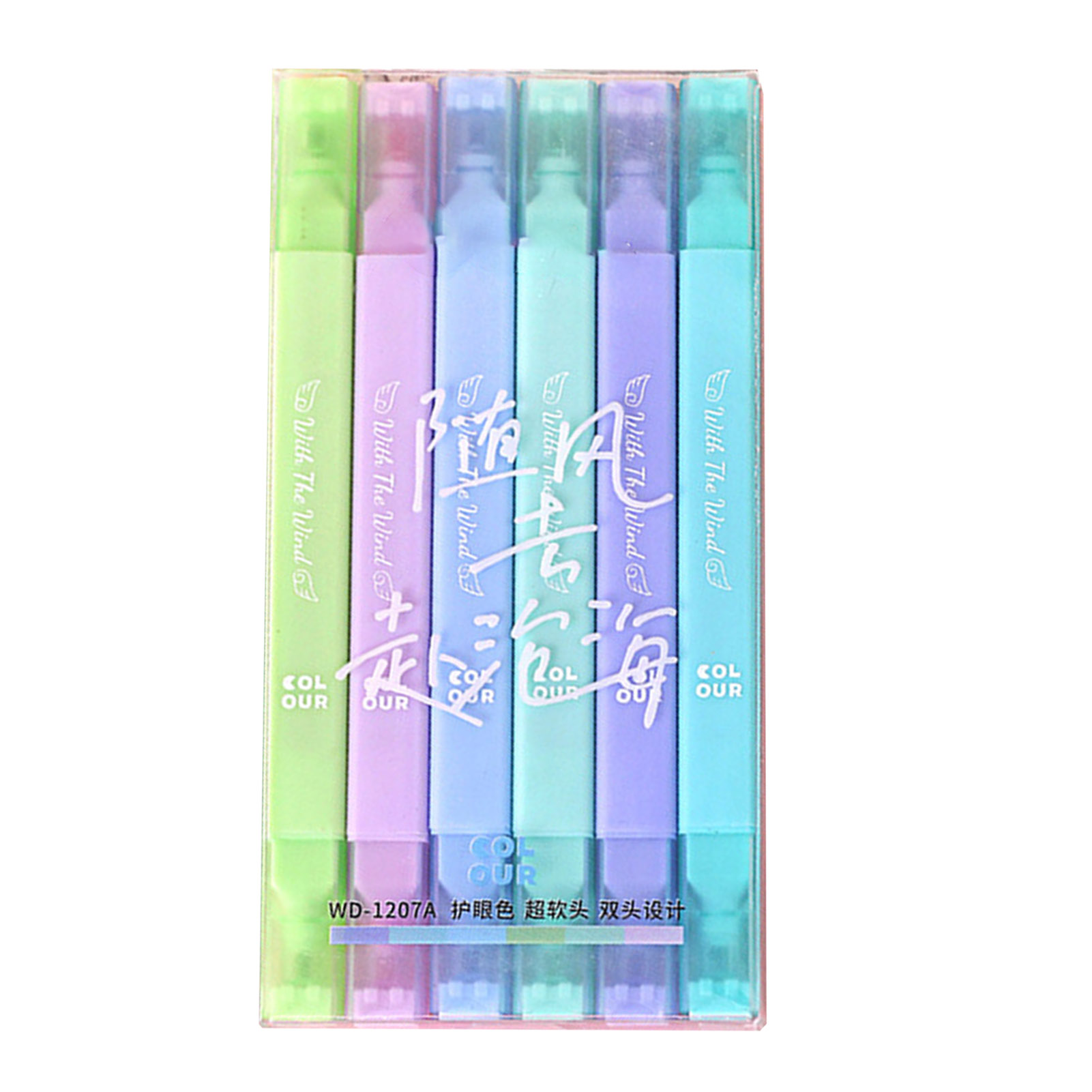 Oufeiton Non-fluorescent Highlighters 6 Pcs Morandi Color Highlighters ...