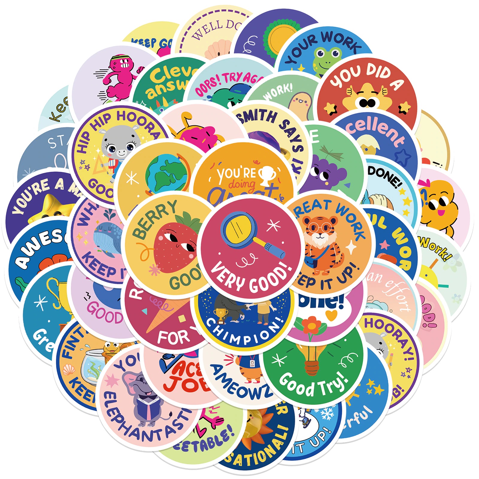 Motivating Inscriptions Stickers 25/50 Pcs | Easy To Apply Matte Finish ...