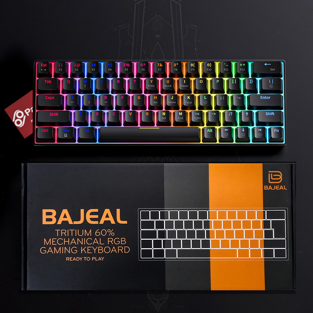 Bajeal G101 Tritium 60 Percent Rainbow RGB Gaming Mechanical Keyboard ...