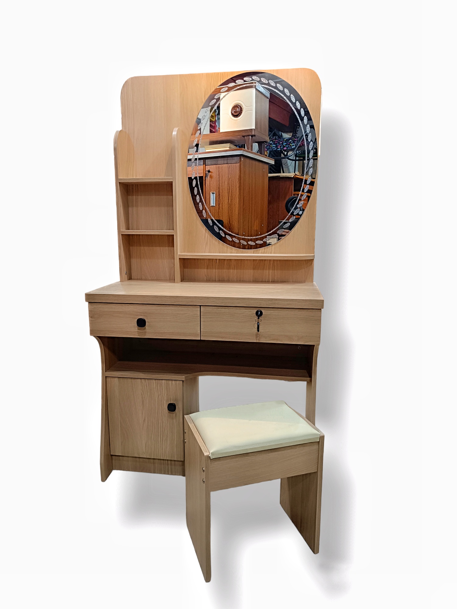 Dressing Table with Mirror Drawer and Storage | Daraz.com.np
