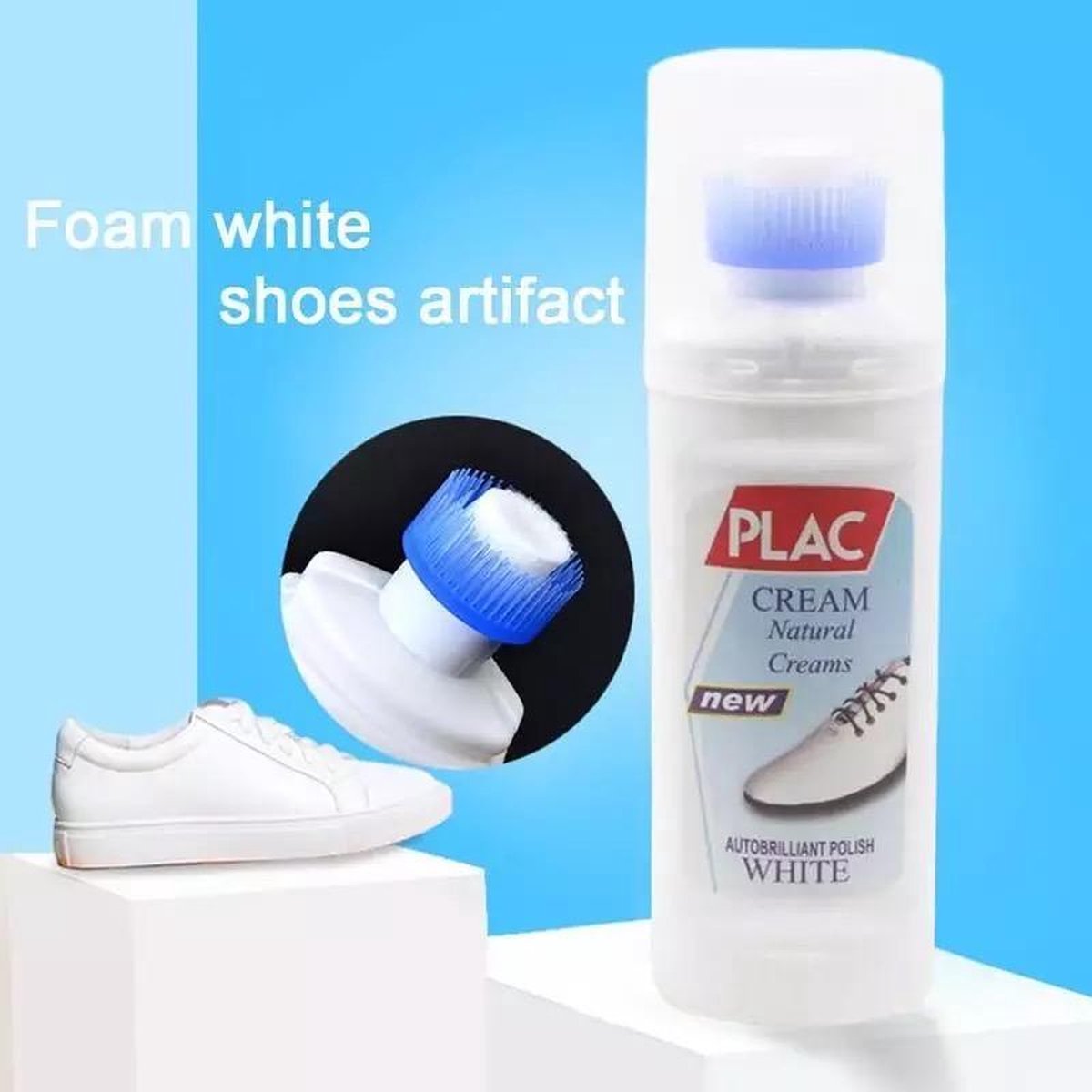 White Shoes Cleaner With Brush Head For Dirty Shoe Polish Natural Waxes ...