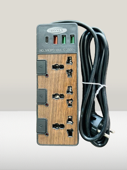 Heavy Duty Surge Protector 3 Port 2500W(max) Individual Switch 3 Usb 1 ...