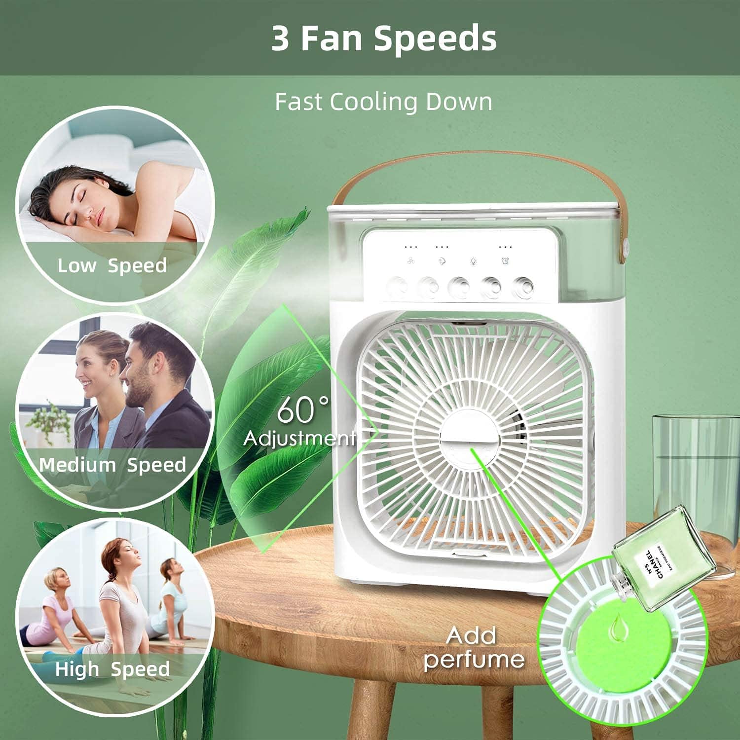 Mini Air Cooler Fan plus Humidifier - Air Conditioner With Water and ...