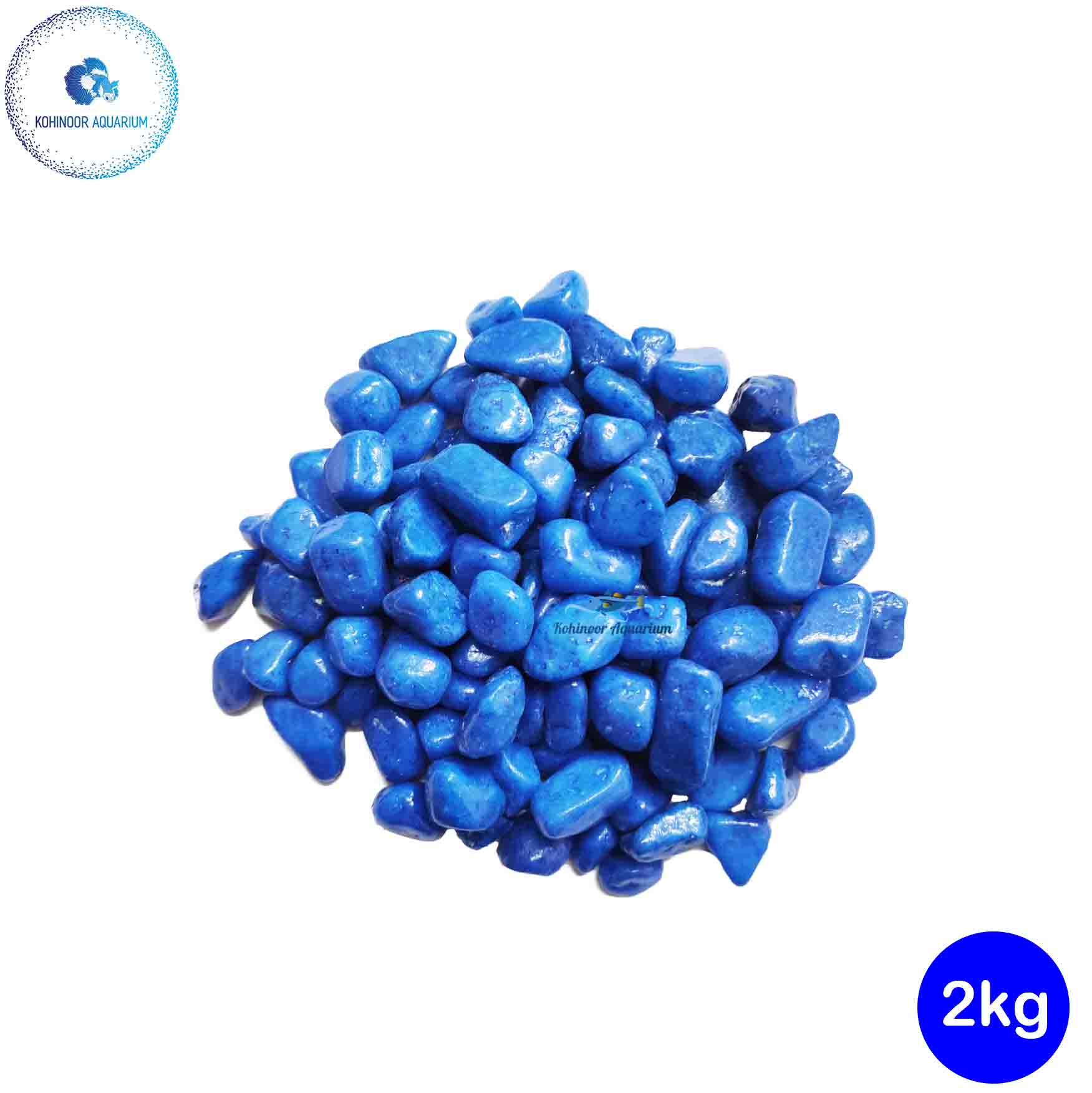 2 Kg Large Size Blue Color Stone Pebbles For Fish Aquarium Tank Garden ...