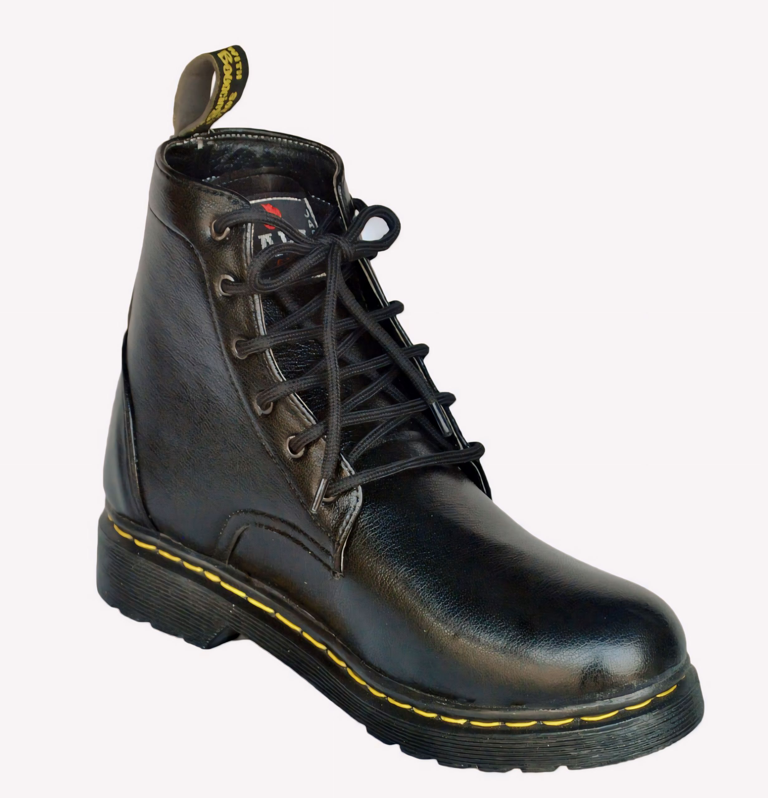Black Leather Classic Martin Boots For Men | Daraz.com.np
