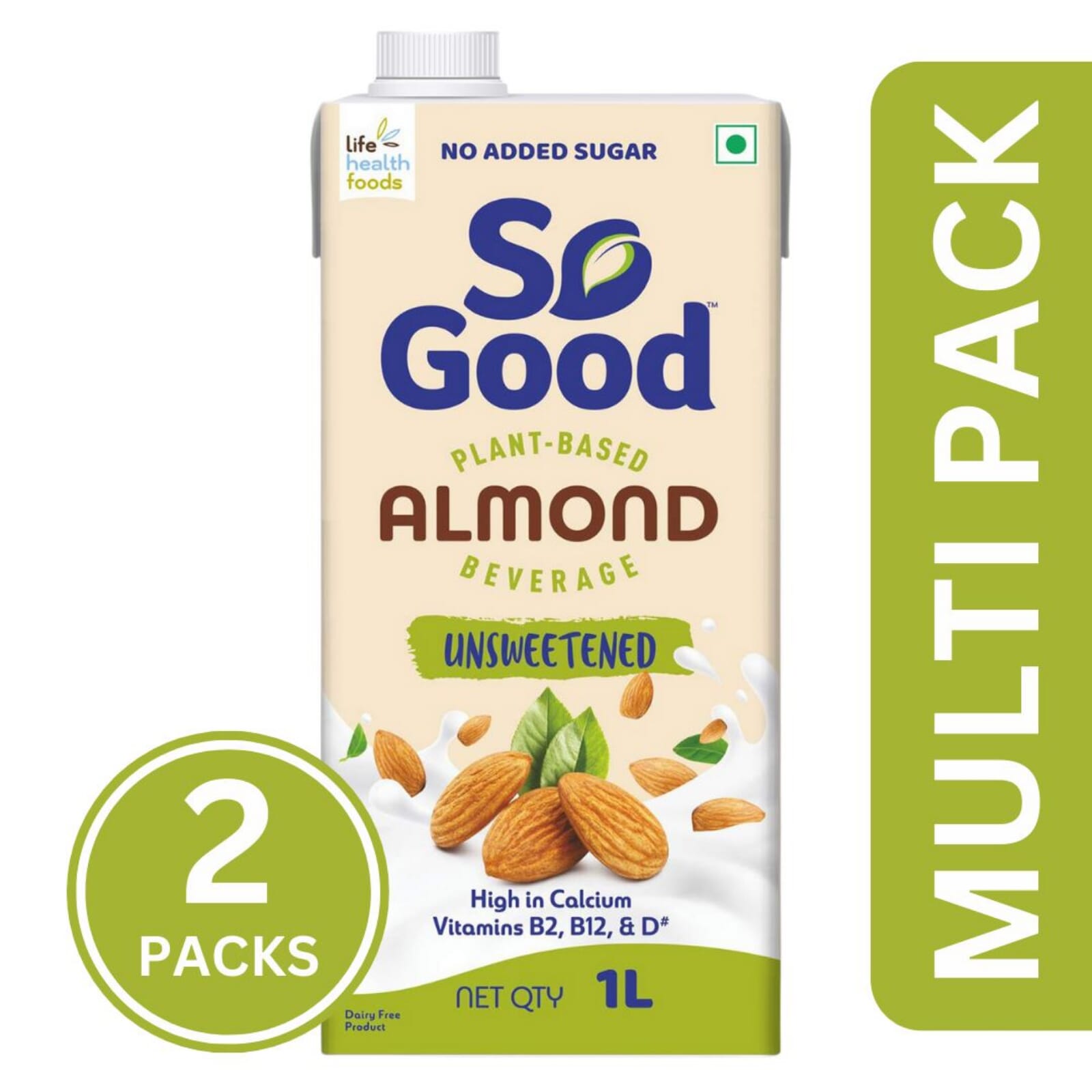 So Good Almond Milk (100% Vegan Milk, Plant Based Milk)- 1Ltr Pack Of 2 | Daraz.com.np