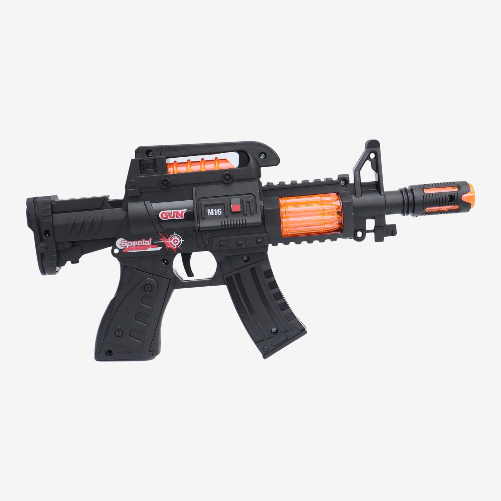 Black Color Plastic Special Sound And Light Machine Toy Gun M16 | Daraz.com.np