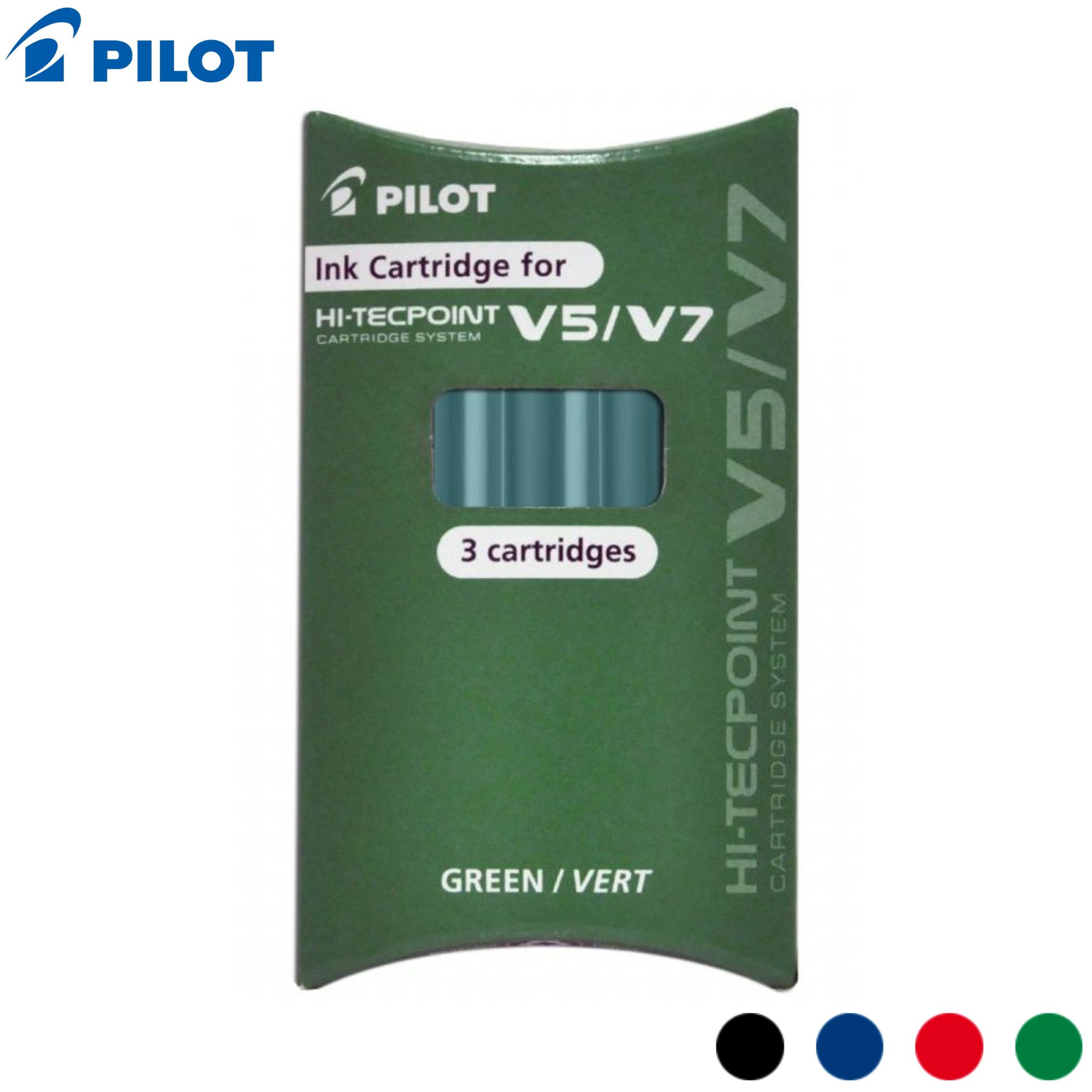 Pilot Pen V5/V7 Cartridge Refill ( 3 cartridge in packet), Red, Black ...