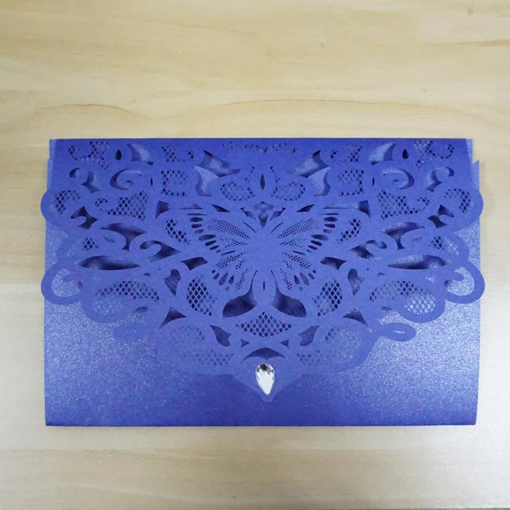 10cs Laser Cut Wedding Invitation Card Heart Carved Pattern Wedding ...