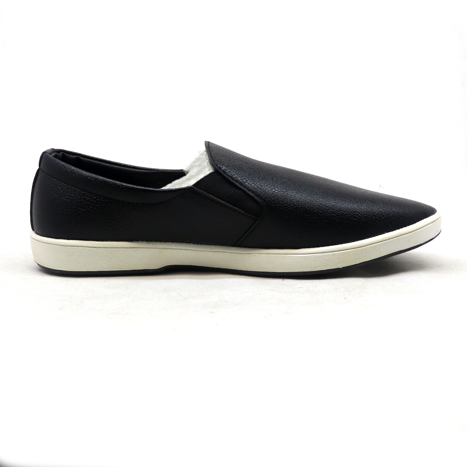 Black Solid Leather Slip-On Casual And Formal Levo Shoes For Men ...