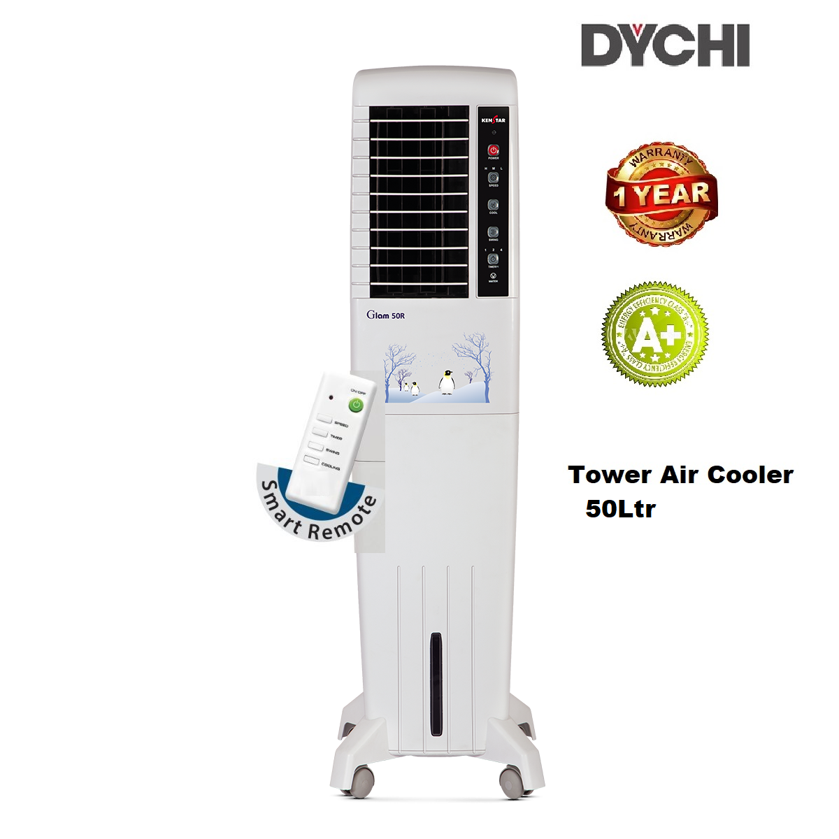 Dychi T50 Glam Tower Air Cooler with Remote Wheel Honeycomb | Daraz.com.np