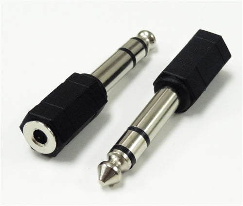 Female 3.5mm Jack to Male PL 6.35mm TRS Stereo Plug Connector Adapter ...