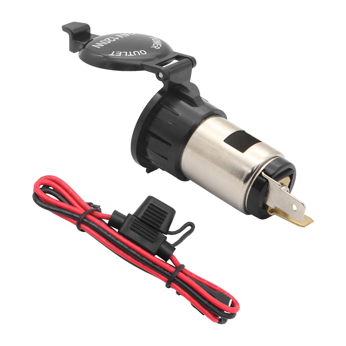 OUMERY 12V 24V 120W Socket Waterproof Power for Motorcycle Boat Car ...