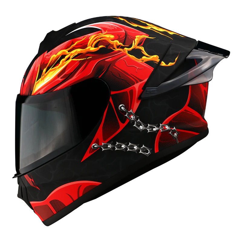 Spyder Spike 2 Neo Fuego Full Face Single Visor Helmet With Night ...