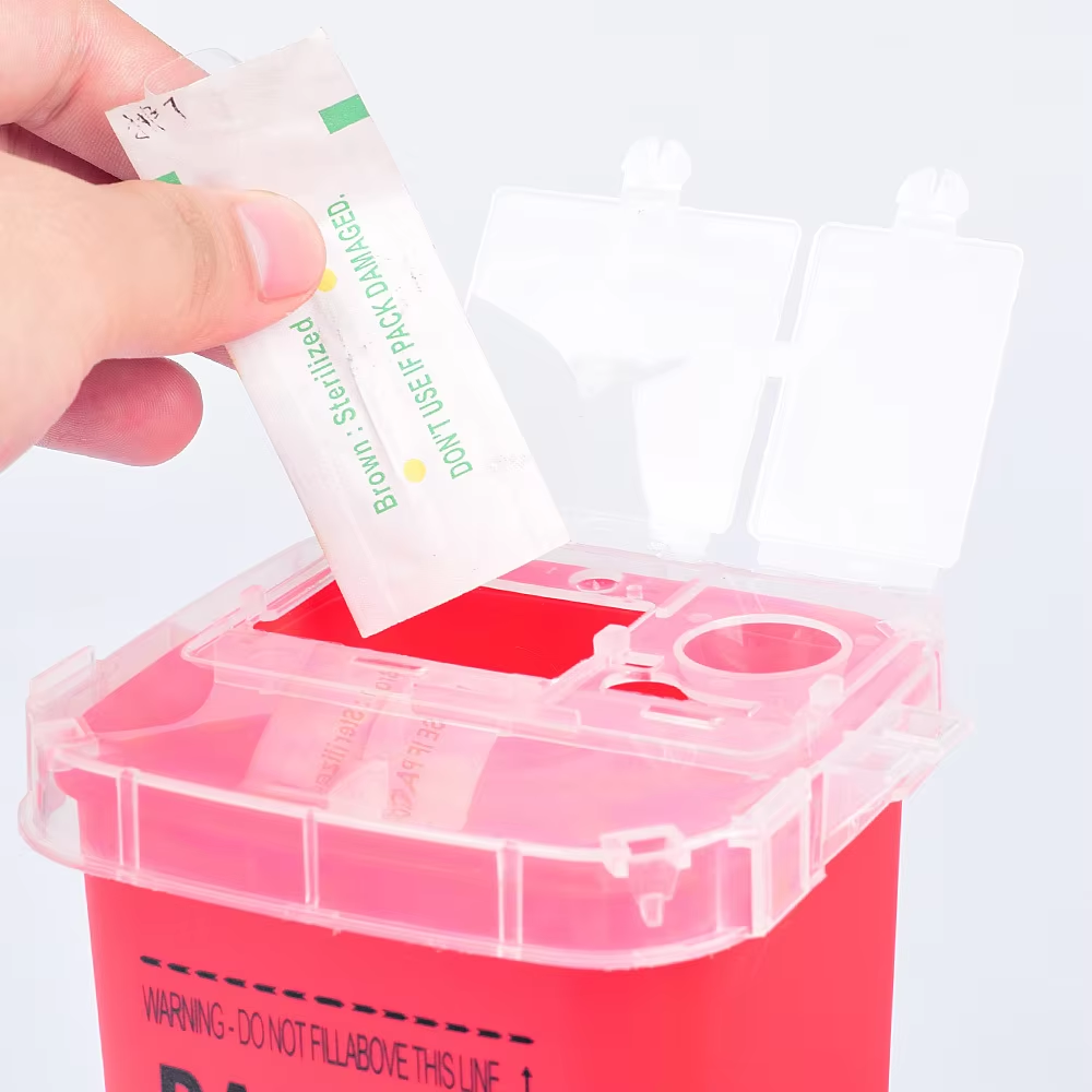 1L Plastic Waste Box Medical Supplies Container Large Capacity ...