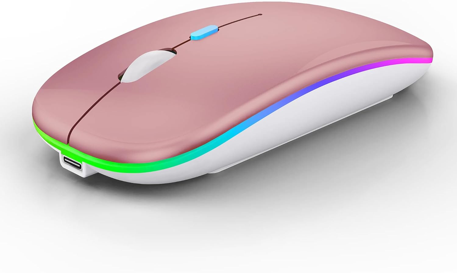 Wireless Rechargeable Mouse Dual Mode Slim Portable Mouse With LED ...