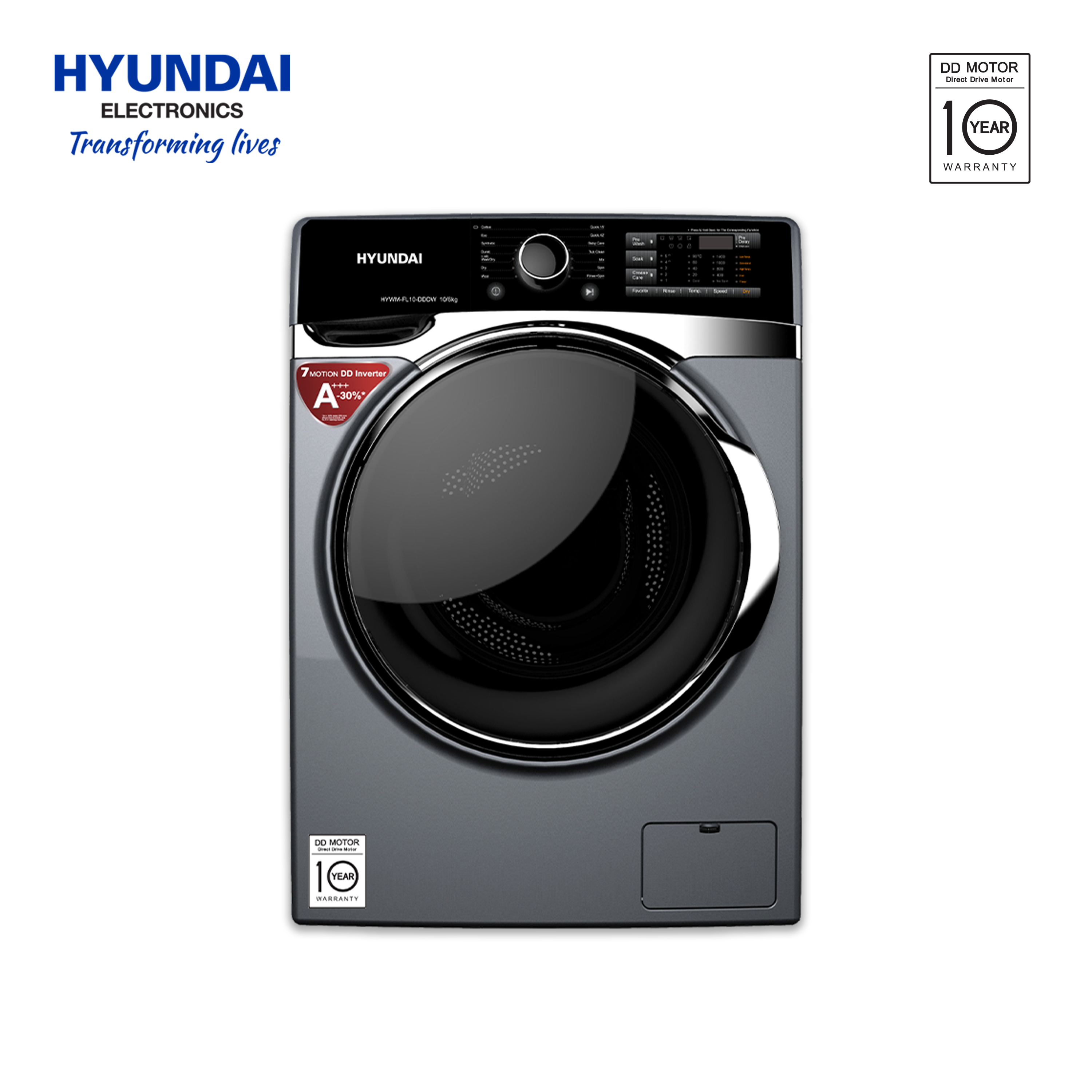 Hyundai 8 KG Front Load Washing Machine with Dryer | HYWM-FL08-DDM ...