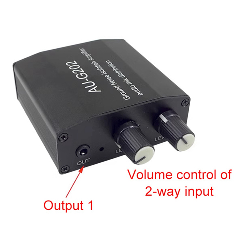 AU-G202 Ground Loop Noise Isolator Audio Mixer with 2 Inputs 2 Outputs ...