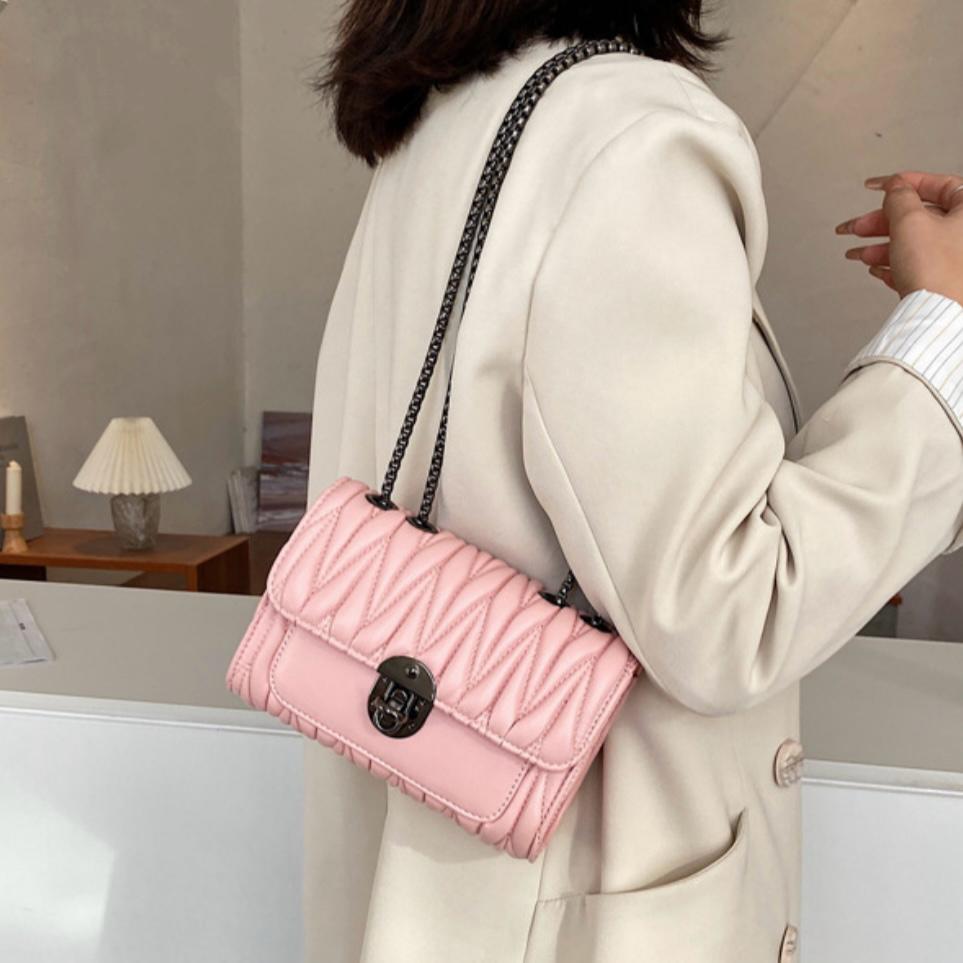 Crossbody Bag Pu Leather Mini Small Square Hand Bag with Chain And ...