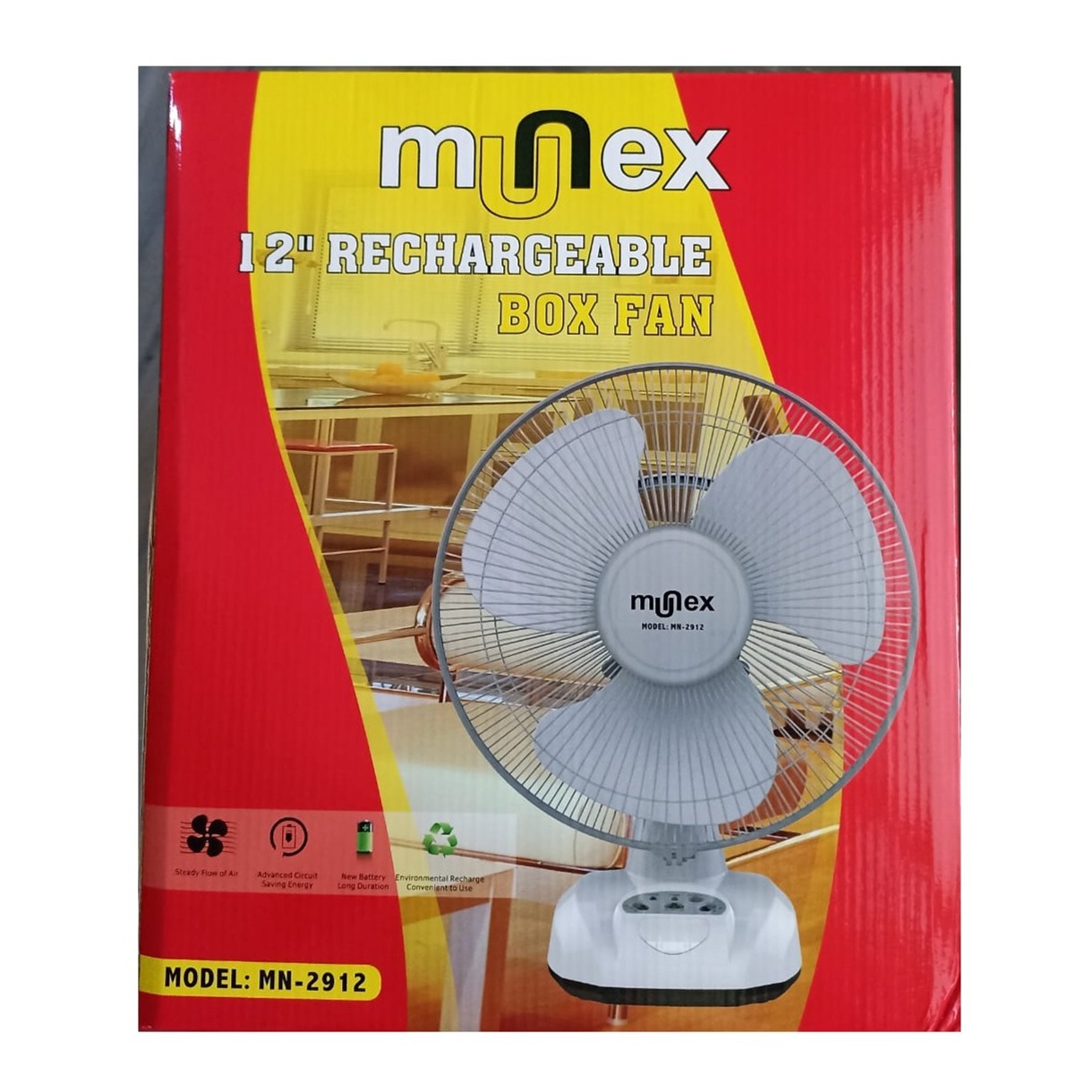 Munex 12 Inch Rechargeable Table Fan Moveable And Good Backup | Daraz ...
