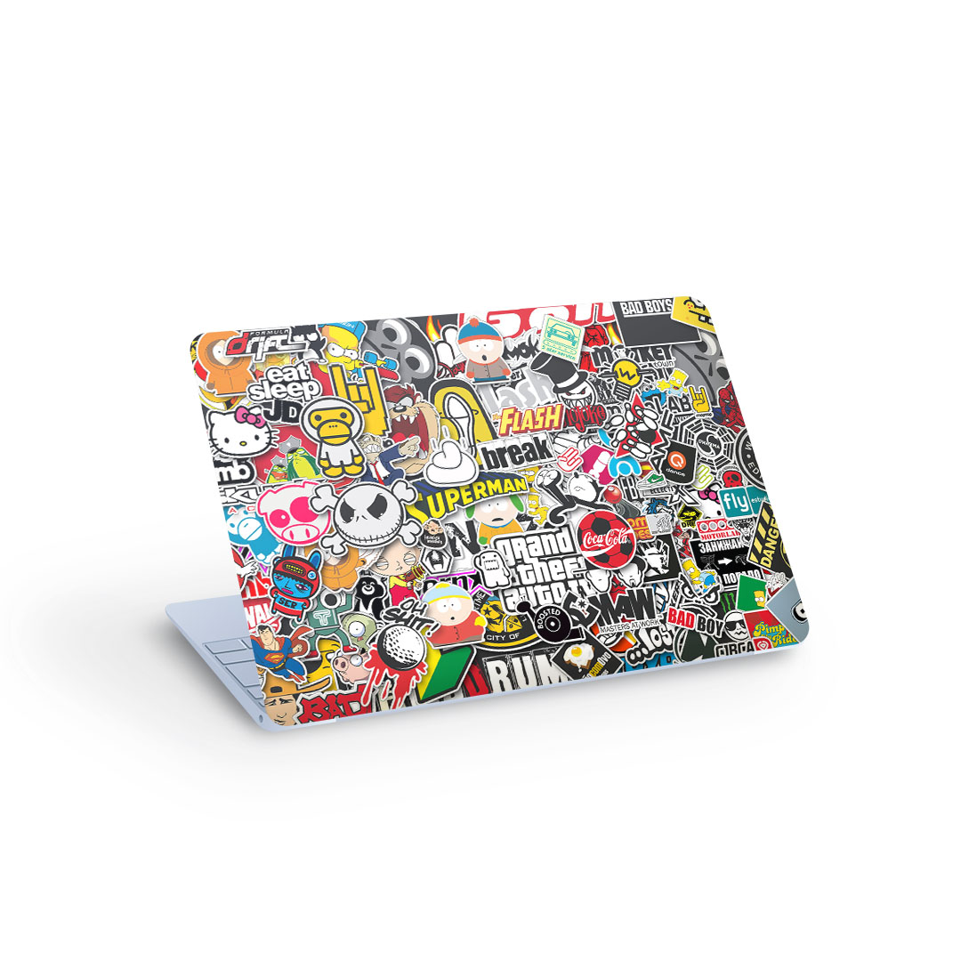 Laptop Back Sticker For Up to 15.6inch Laptop (Sticker Bomb 1) | Daraz ...